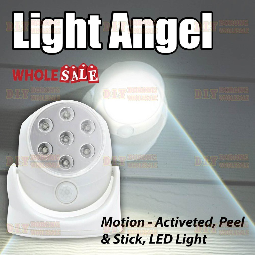 Light Angel Wall Stick Motion Activated Sensor LED 360 Rotate Security ...