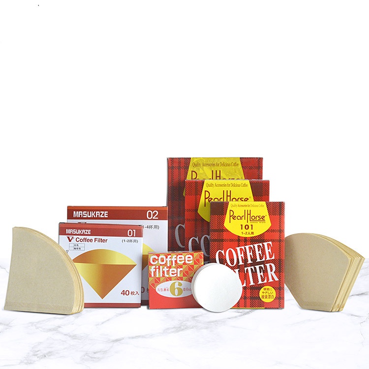 Coffee Filter Pour Over Paper V shape Wooden V60 Filter Paper1-6 cups ...
