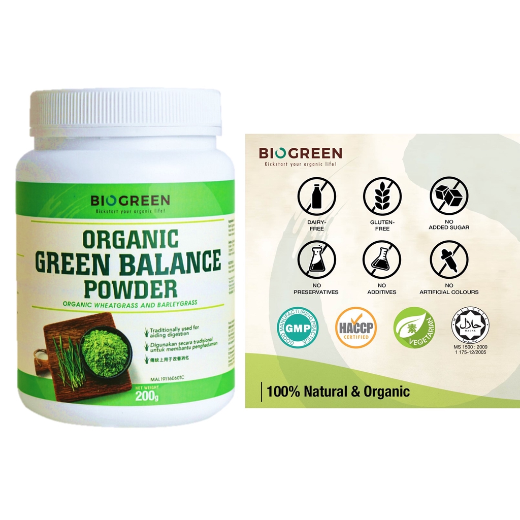 Biogreen Organic Green Balance Powder, 200g (HALAL) | Shopee Malaysia