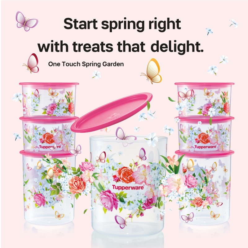 [𝟏𝟎𝟎% 𝐎𝐑𝐈𝐆𝐈𝐍𝐀𝐋] 💥 READY STOCK 💥 Spring Garden One Touch Canister (1pc) by Tupperware Brands ...