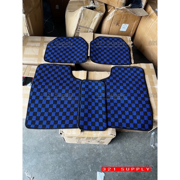 UNIVERSAL CAR DADU CARPET BLUE BIRU 1 SET 5pc // FLOOR MAT FLX BLM ...