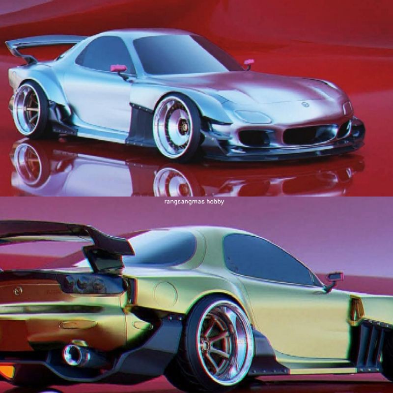 1/64 Resin Wide Body Kit For Mazda Rx-7 FD hot wheels diecast GARAGE ...