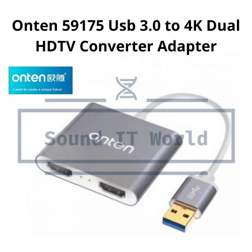 Onten 59175 Usb 3.0 to 4K Dual HDTV Converter Adapter | Shopee Malaysia