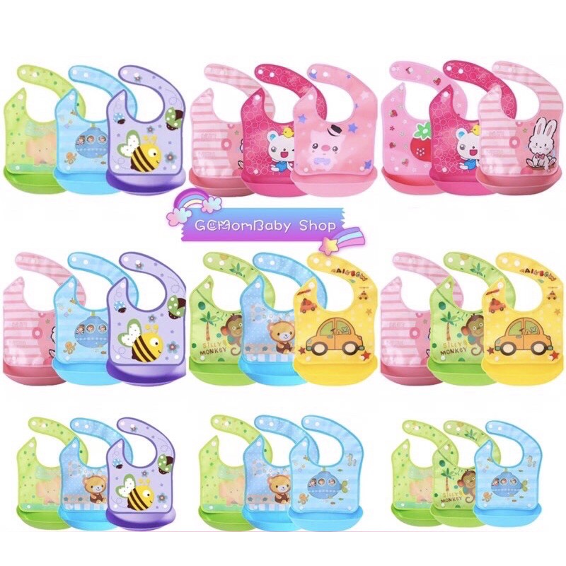 Free Delivery 4pcs Waterproof Wipeable Foldable Baby Drool bibs pocket ...