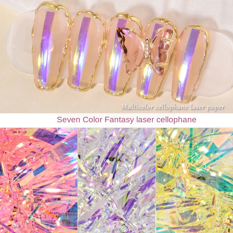 Symphony glass nail stickers/laser mirror nail decals/Aurora stickers ...