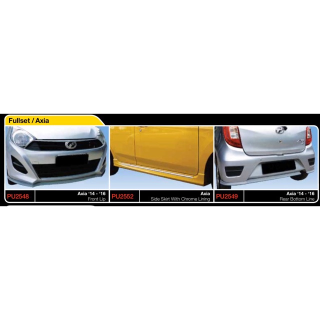 Perodua Axia G spec sportivo bodykit body kit front side rear skirt lip ...