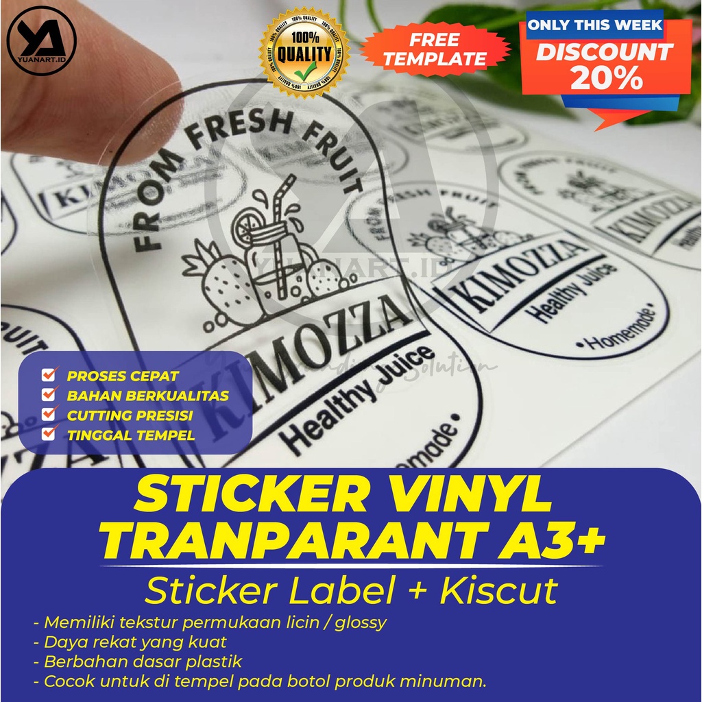 Print STICKER LABEL Packaging LABEL Transparent VINYL A3+ PRINT STICKER ...