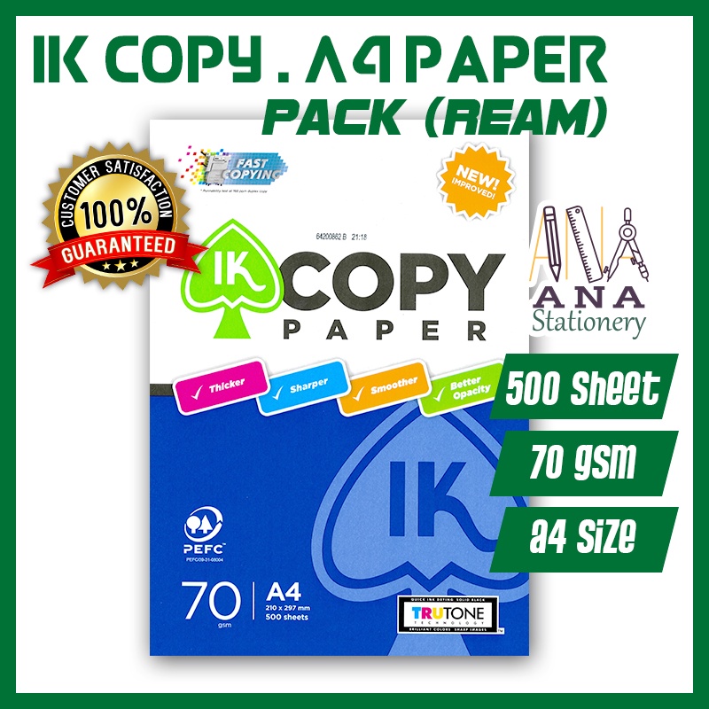 A4 Copier Paper IK Copy | Kertas A4 | 70gsm 500 sheet | Shopee Malaysia
