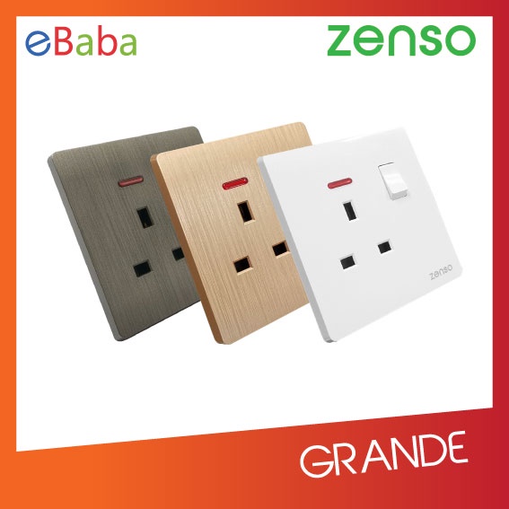 SIRIM!! ZENSO Switch Grande White/Gold/Hairline Black Switches & Socket ...