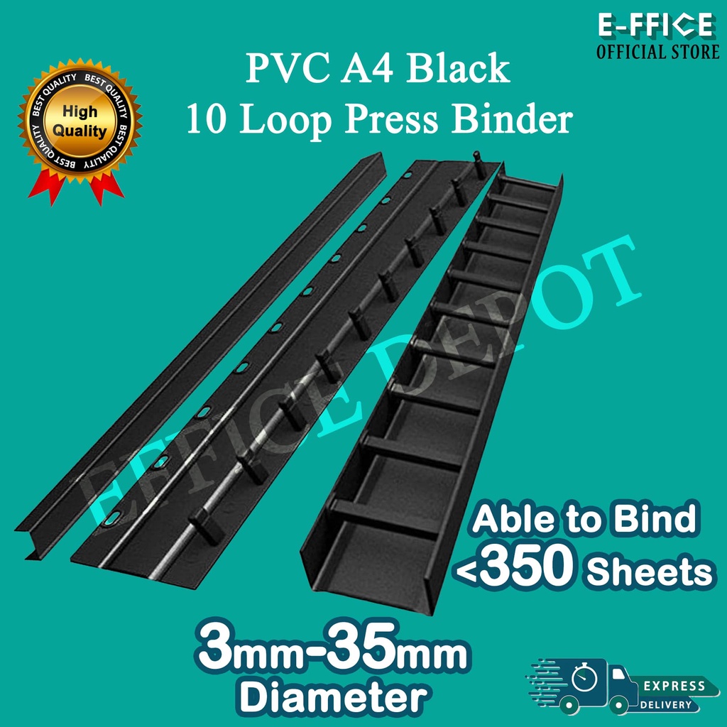 Effice Depot - Black PVC Press Binder /Binding Strip /Lock Binder ...