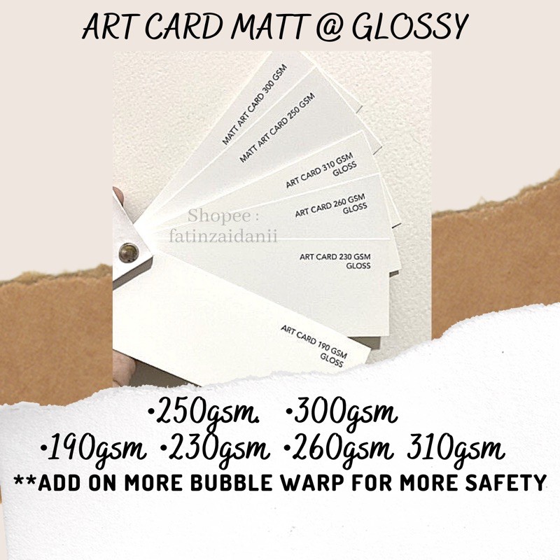 A4 10's Art Card Matt Art Card Glossy Ivory Card (loose pack) | Shopee ...