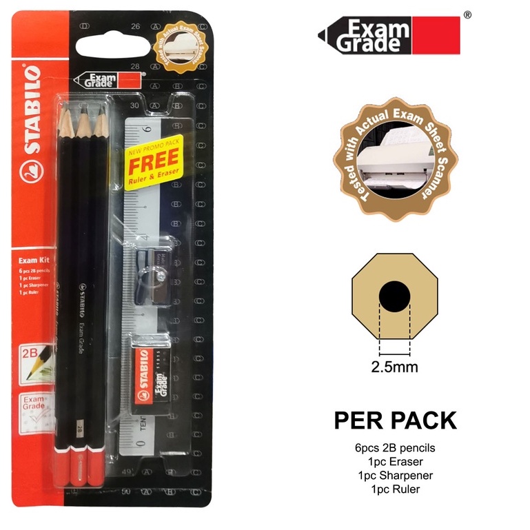 Stabilo Exam Set Grade 2B Blister Pack | Shopee Malaysia