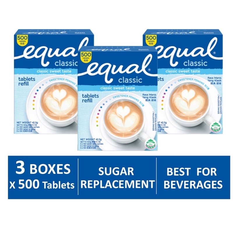 Equal Classic Sweetener 100 / 500 Tablets refill | Shopee Malaysia