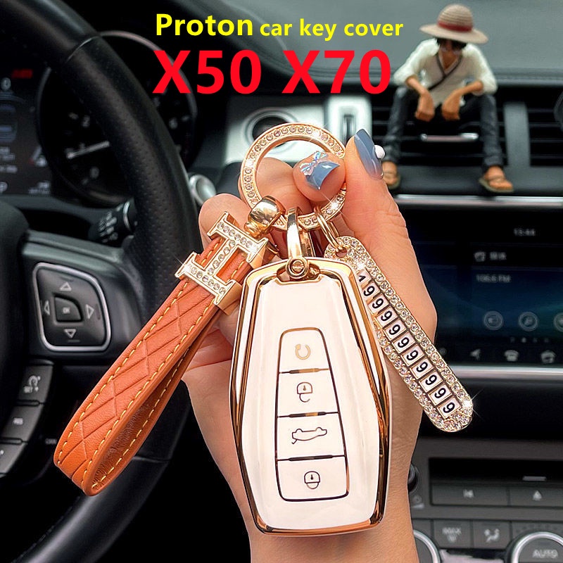 TPU Car Key Cover For Proton X50 X70 Chrome Reflection Key Fob Case ...