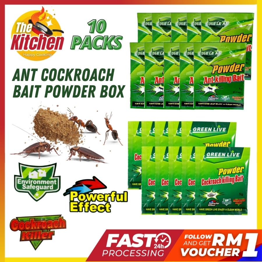 10 PACK Powder Cockroach / Ant Bait Effective Insect Killer Ant ...