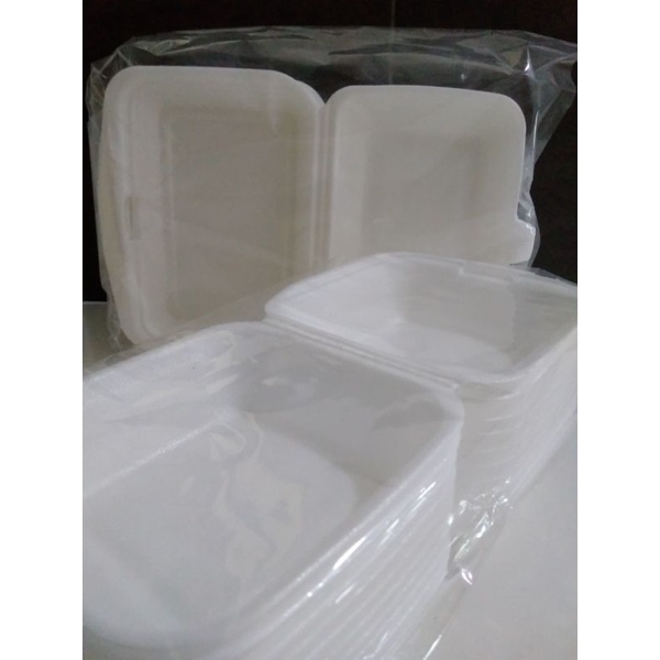 FOAM LUNCH BOX/FOAM RICE BOX/FOAM BURGER BOX/打包盒(10pcs/Pkt) | Shopee ...