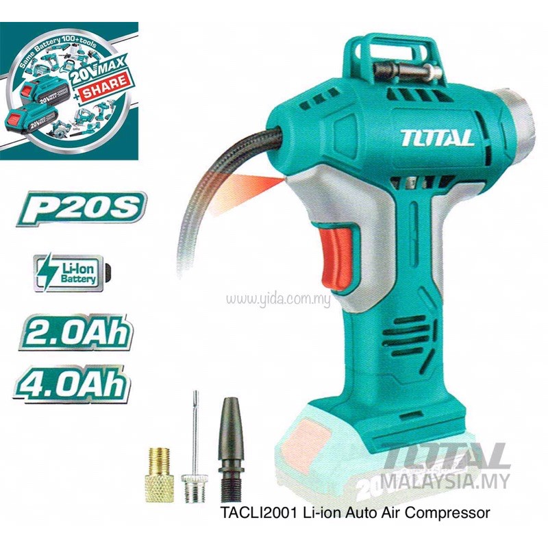 TOTAL TACLI2001 Li-ion Auto Air Compressor | Shopee Malaysia