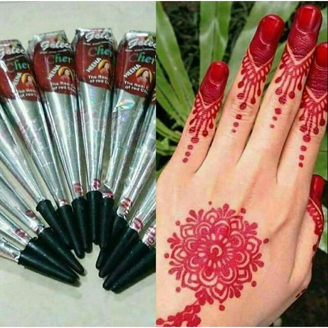Golecha Cherry Henna Paste Inai kon (cone) Merah Ceri | Shopee Malaysia