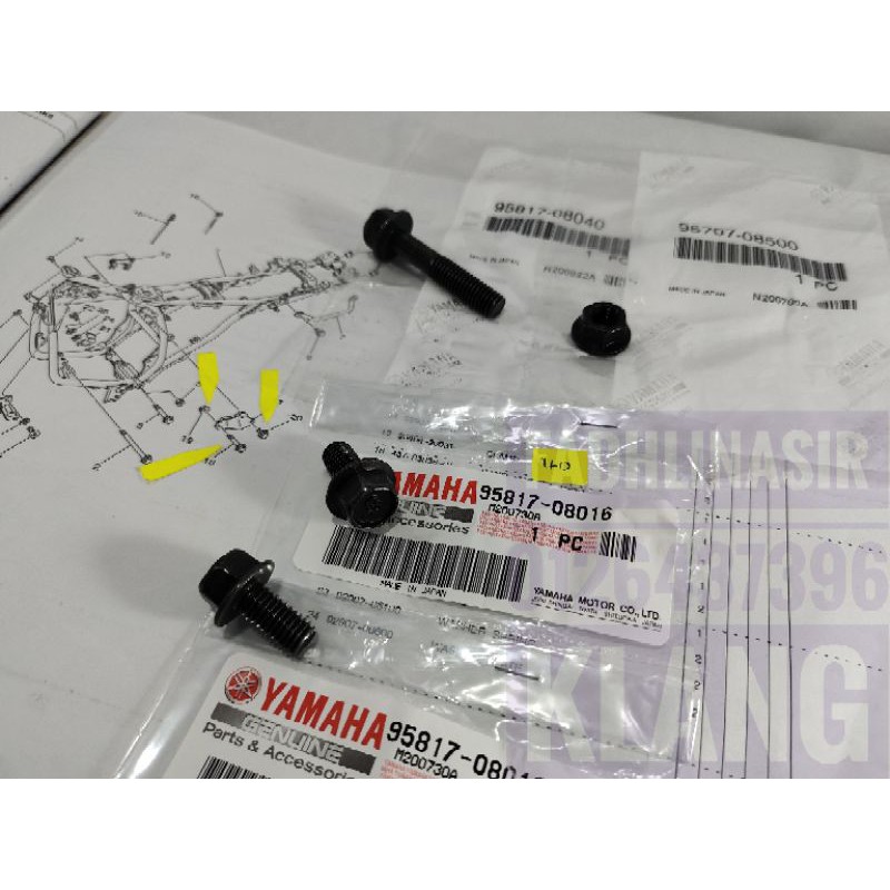 SET BOLT NUT BREKET HEAD RXZ ORIGINAL JAPAN. (PRICE FOR 4PCS) | Shopee ...