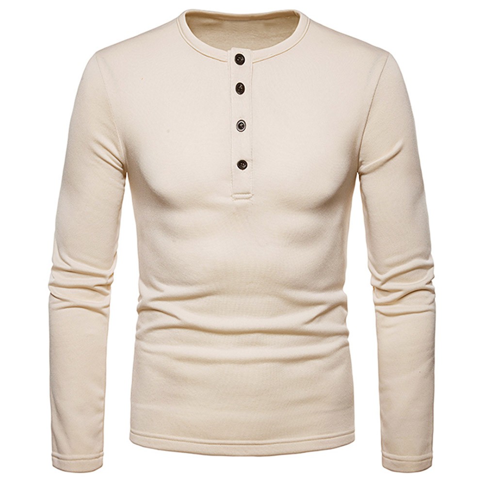 Henry Neck Long Sleeve Tee | Shopee Malaysia