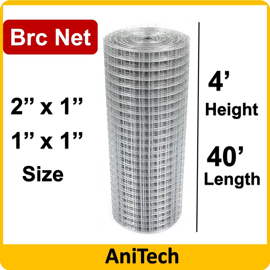 1" x 2" / 2" x 2" 4ft Galvanized Brc Netting Wire Mesh/Dawai Jaring Welded Iron Netting Garden ...