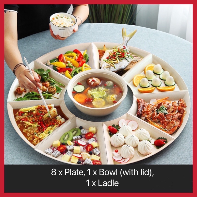 (Ready Stock) Reunion Party Steamboat Creative Platter Wheat Straw ...