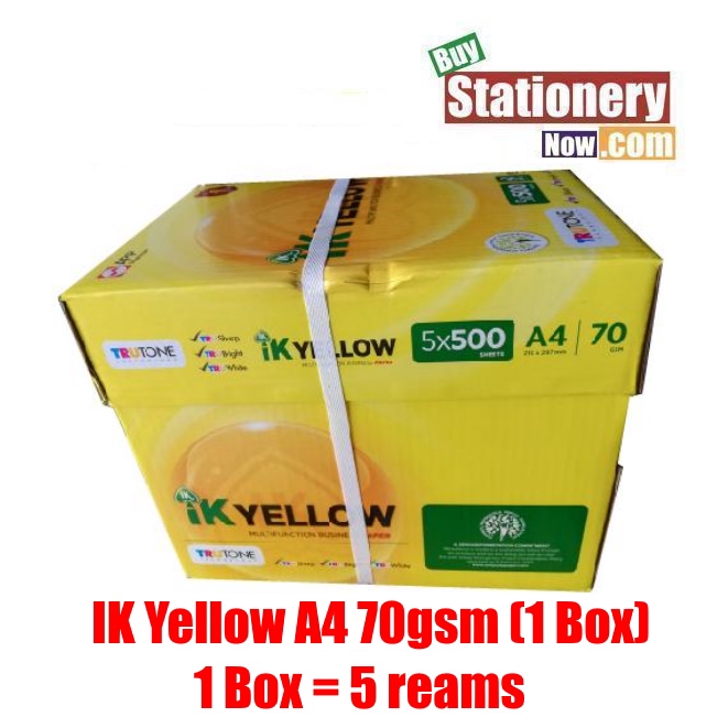 IK Yellow A4 70gsm - 1 Box (5 reams) - 500 sheets per ream | Shopee Malaysia