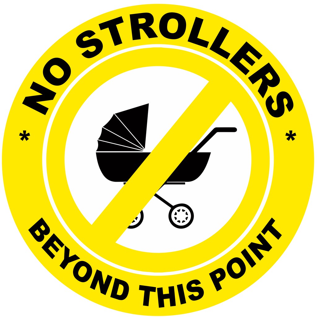 No Strollers Beyond This Point Sign Sticker 💥 Free Add Name 💥 PVC ...