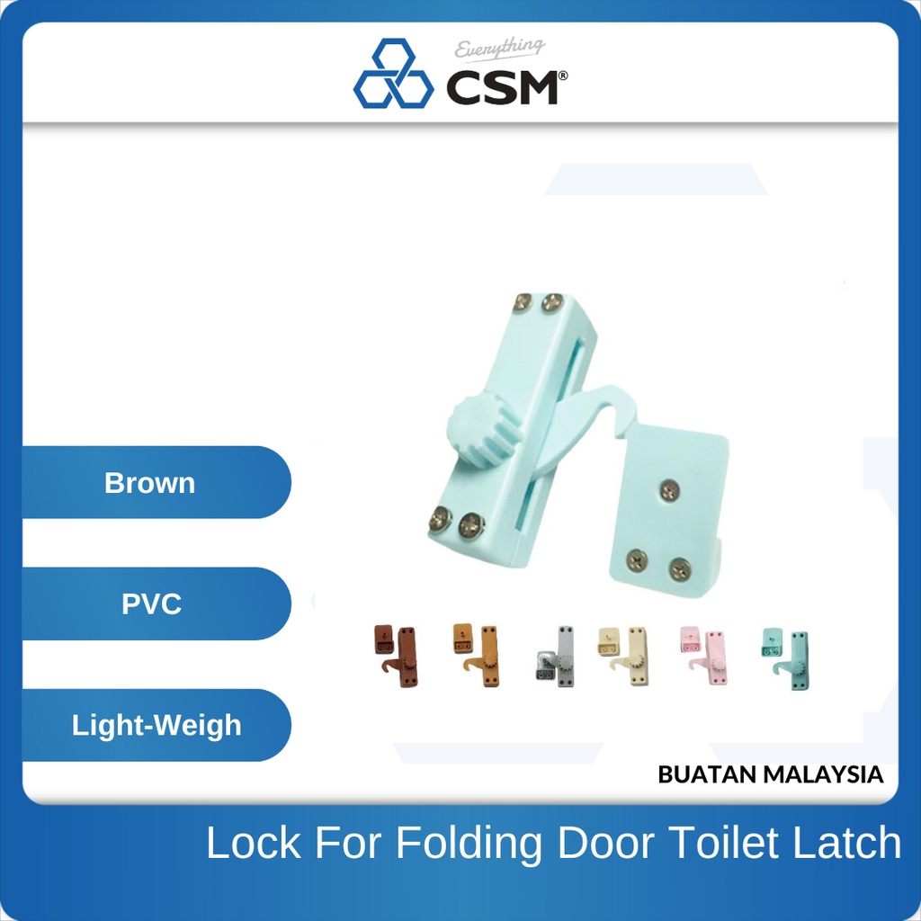 PVC Lock For Folding Door Toilet Latch Selak Pintu Tandas Plastic Kunci ...