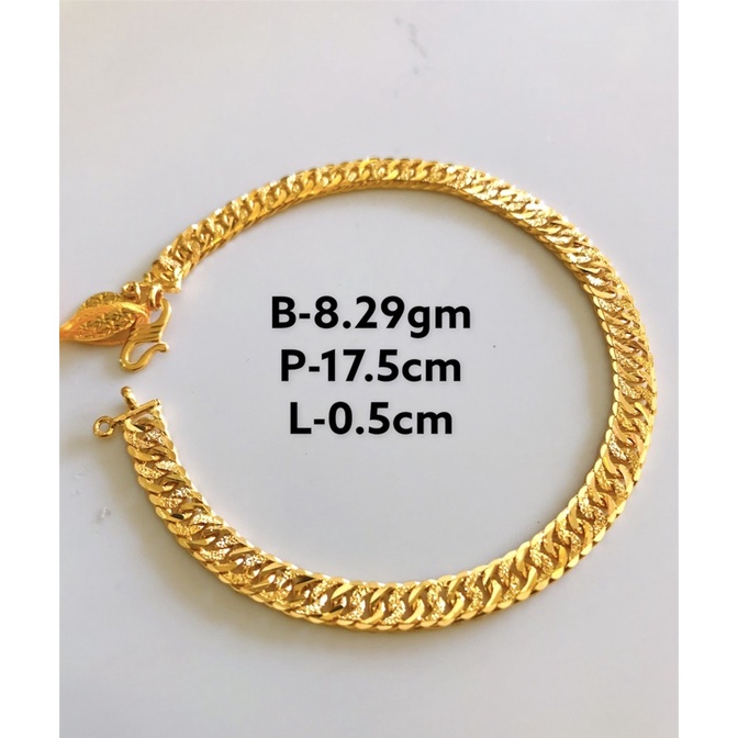 Rantai tangan padu pasir emas 916 tulen | Shopee Malaysia