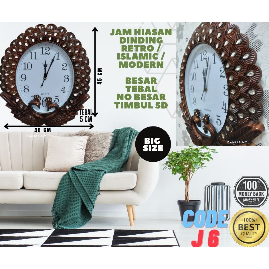 DECO JAM DINDING/WALL CLOCK DIAMOND HADIAH HARI IBU MUSLIM jam hiasan ...