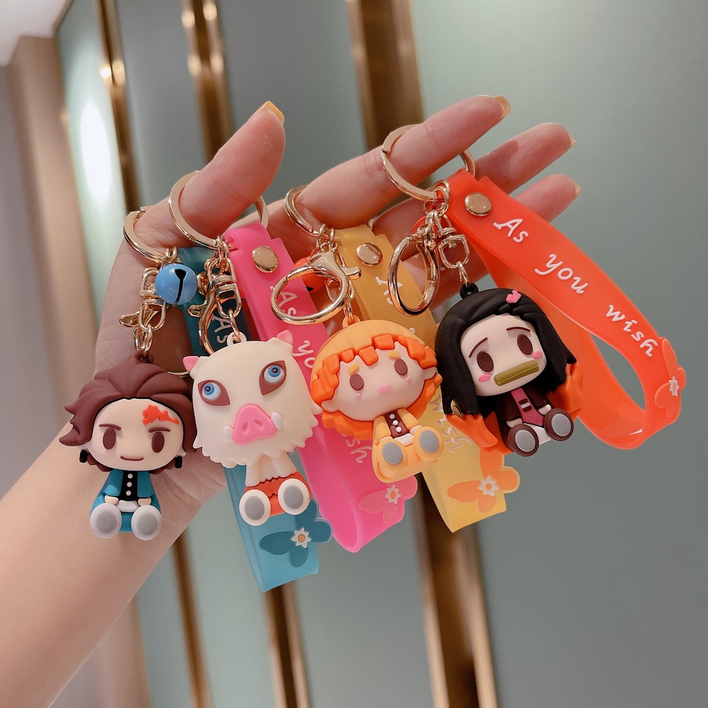 Demon Slayer Tanjirou Nezuko Zenitsu Inosuke 3D Keychain Anime Kimetsu ...