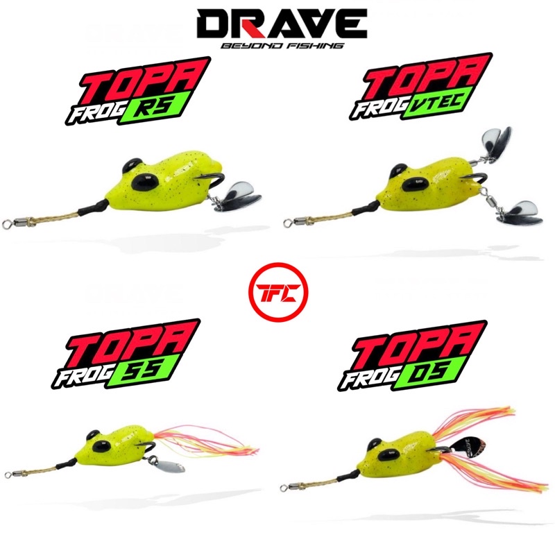 DRAVE Topa Frog DS RS SS GR Vtec Double Blade Single Skirt Rubber Soft ...