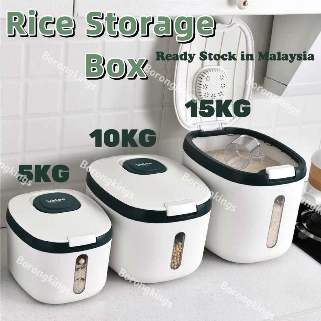 5KG / 10KG / 15KG Rice Storage Box Collection Bucket Insect-Proof ...