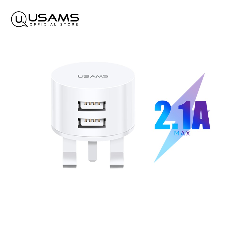 USAMS 2.1A Max Dual USB Round Travel Charger with Smart Current ...