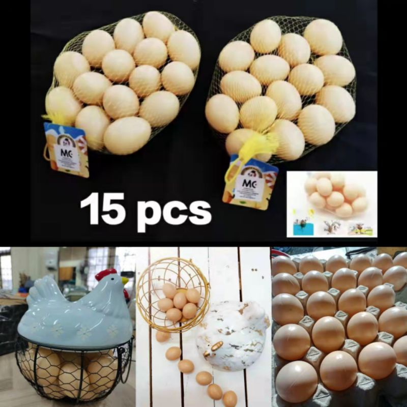 (15Pcs) TOY FAKE EGGS TELUR PALSU KRAF TANGAN HIASAN TELUR AYAM EGG ...