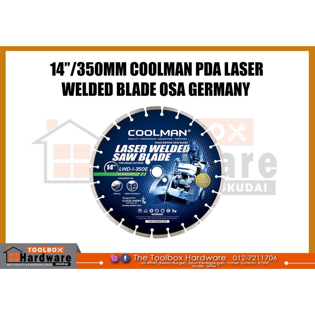 14''/350MM COOLMAN PDA LASER WELDED BLADE OSA GERMANY | Shopee Malaysia