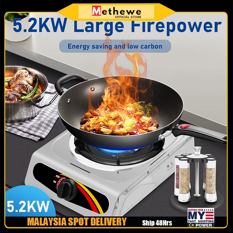 Single Burner Gas Stove Stainless Steel Home Desktop Liquefied Gas ...