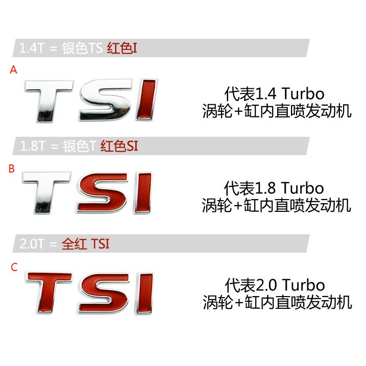 Small TSI turbo 3D Emblem Badge Sticker for VW Golf Jetta Polo Passat ...