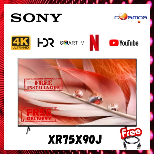 Sony 75 inch BRAVIA XR 75X90J 4K HDR Full Array LED XR75X90J with Smart Google TV (2021 ...