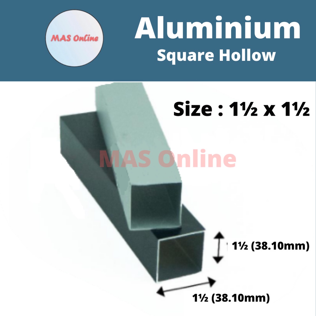 1 1/2 x 1 1/2 Aluminium Hollow Square Hollow / Bar Berongga Aluminium ...