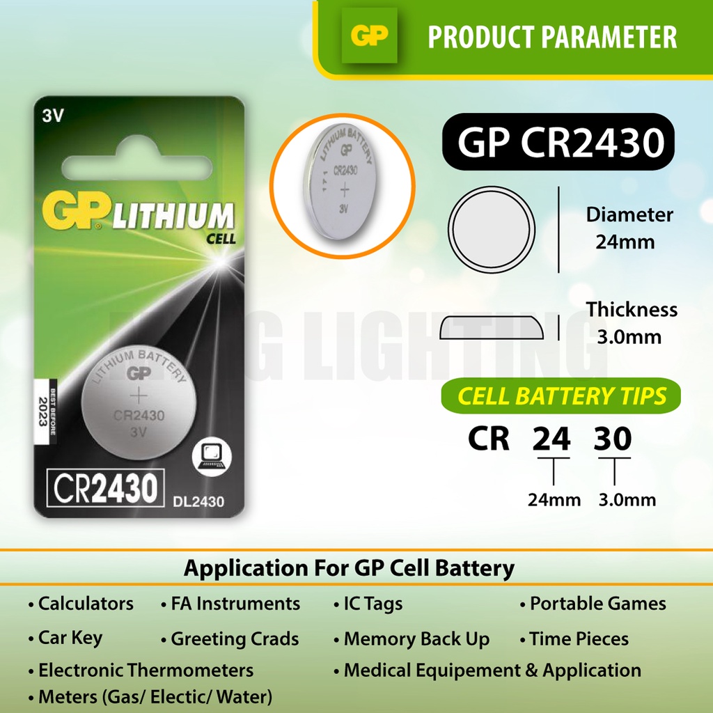 GP Lithium Coin Cell 3V Battery Button CR1220/1616/1620/1632/2016/2025/2032/2430/2450/A76 ...