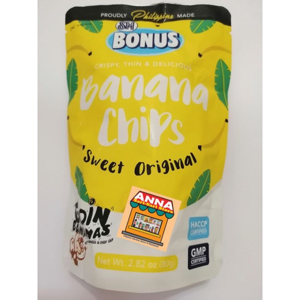 SM BONUS BANANA CHIPS SWEET ORIGINAL 80Grams | Shopee Malaysia