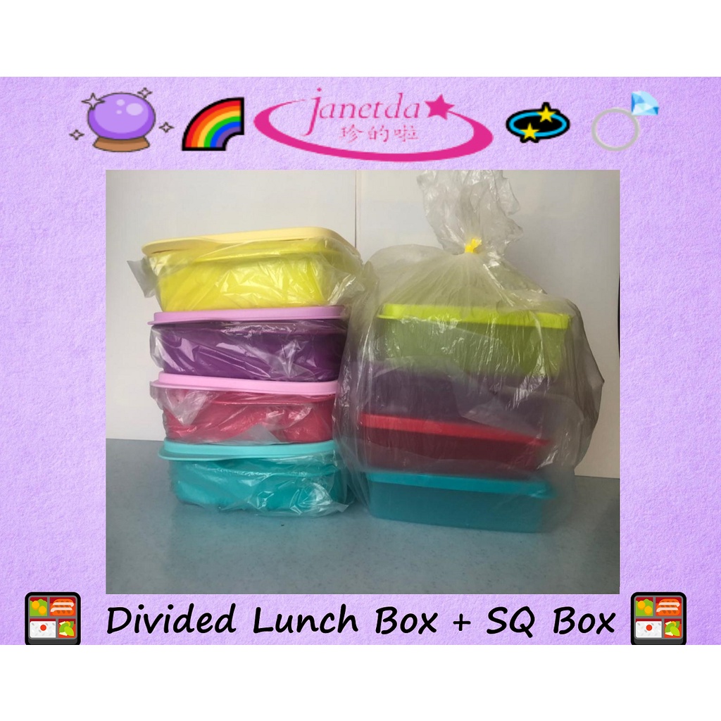 💫Tupperware Divided Lunch Box Square Round Set (8's)💫 | Shopee Malaysia