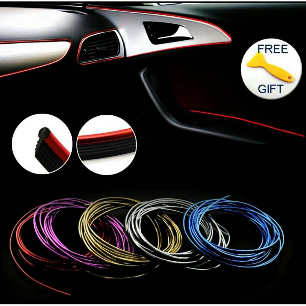 DF Car Strip Grid Decoration Line Wire Sticker lining dashboard aircond ...