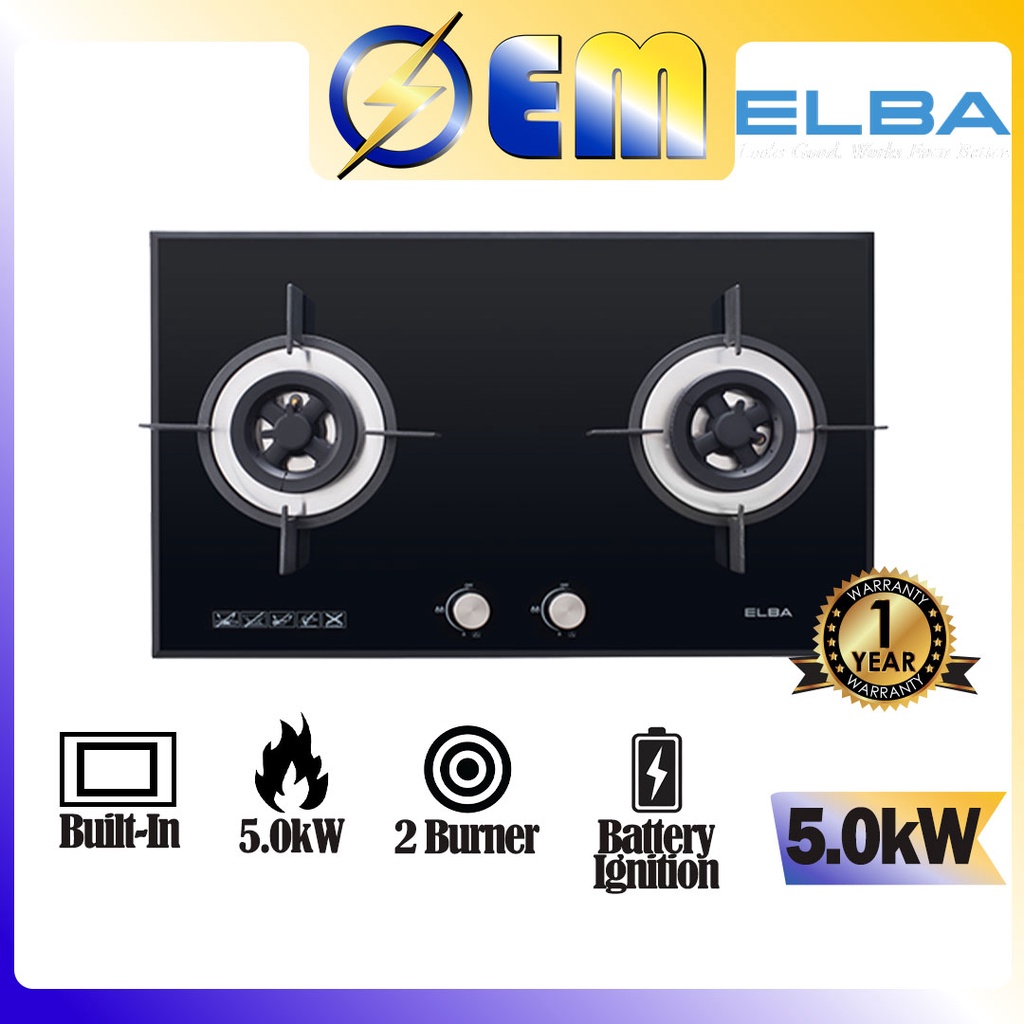 [FREE INDUCTION COOKER] ELBA Primo Hood Tudung Dapur + Built in Gas ...