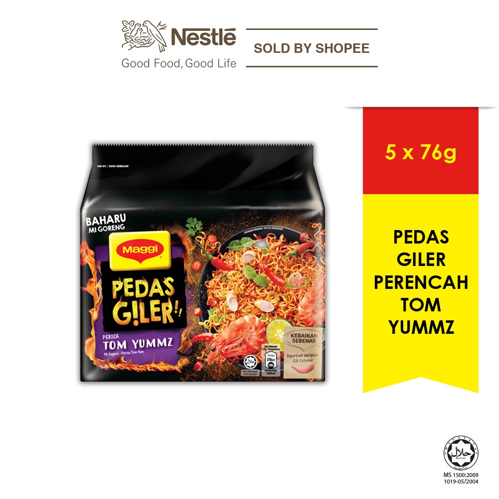 MAGGI Pedas Giler Tom Yummz 76g x 5 (Halal) | Shopee Malaysia
