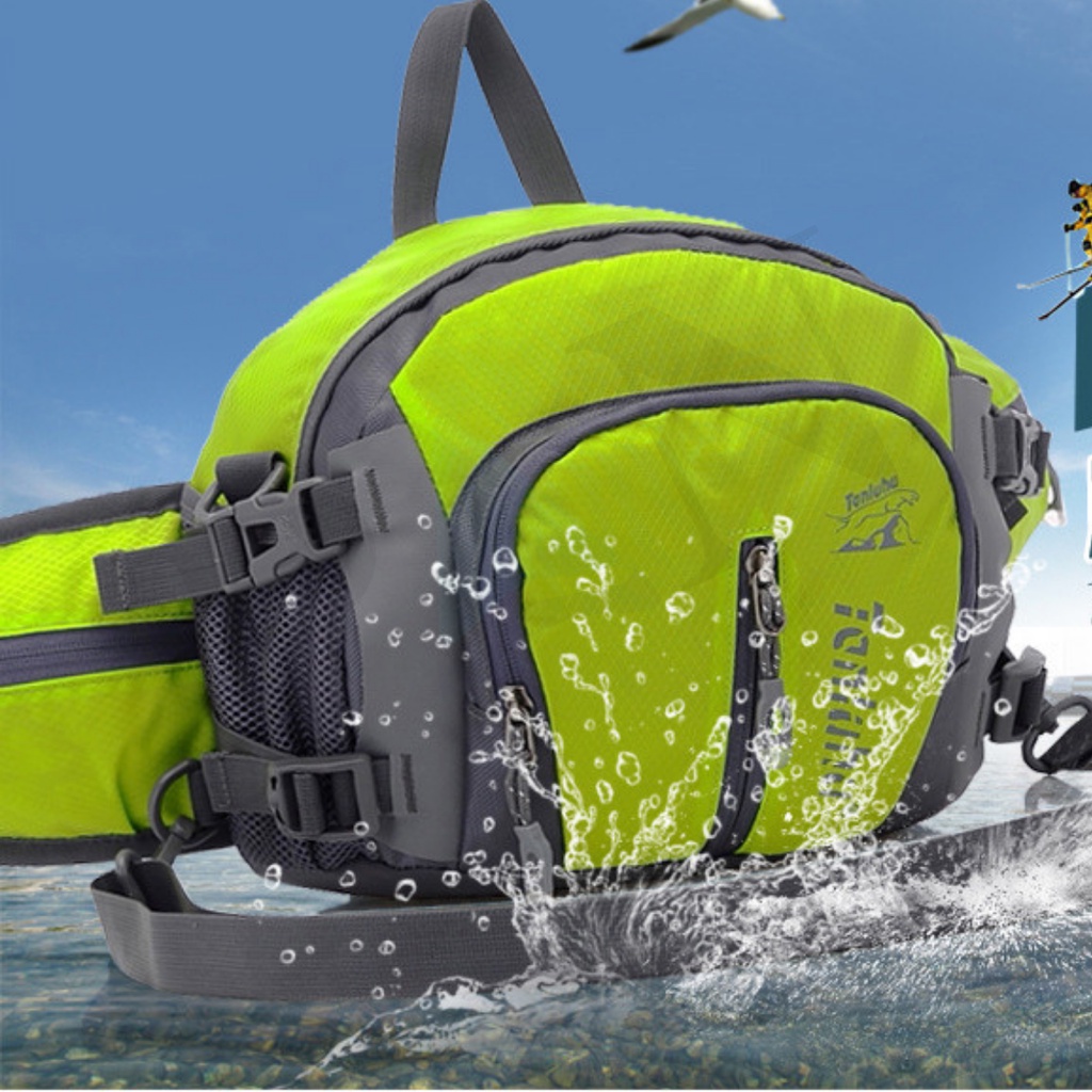 𝟮 𝗕𝗢𝗧𝗧𝗟𝗘 𝗦𝗟𝗢𝗧 Running Waist Bag Waterproof Jogging Cycling Hiking Waist ...