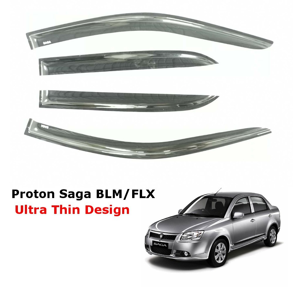 Air Press Window Door Visor Ultra Thin Slim Design Proton Saga BLM FL ...
