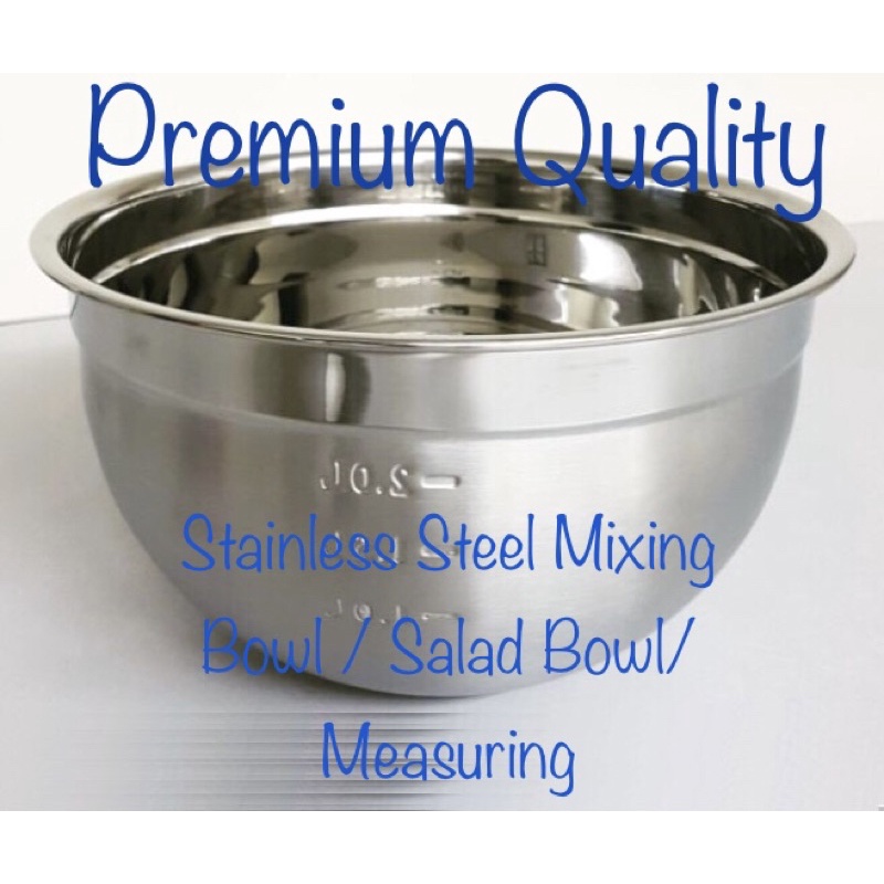 [PREMIUM QUALITY] Stainless Steel Mixing Bowl / Salad Bowl / Measuring ...